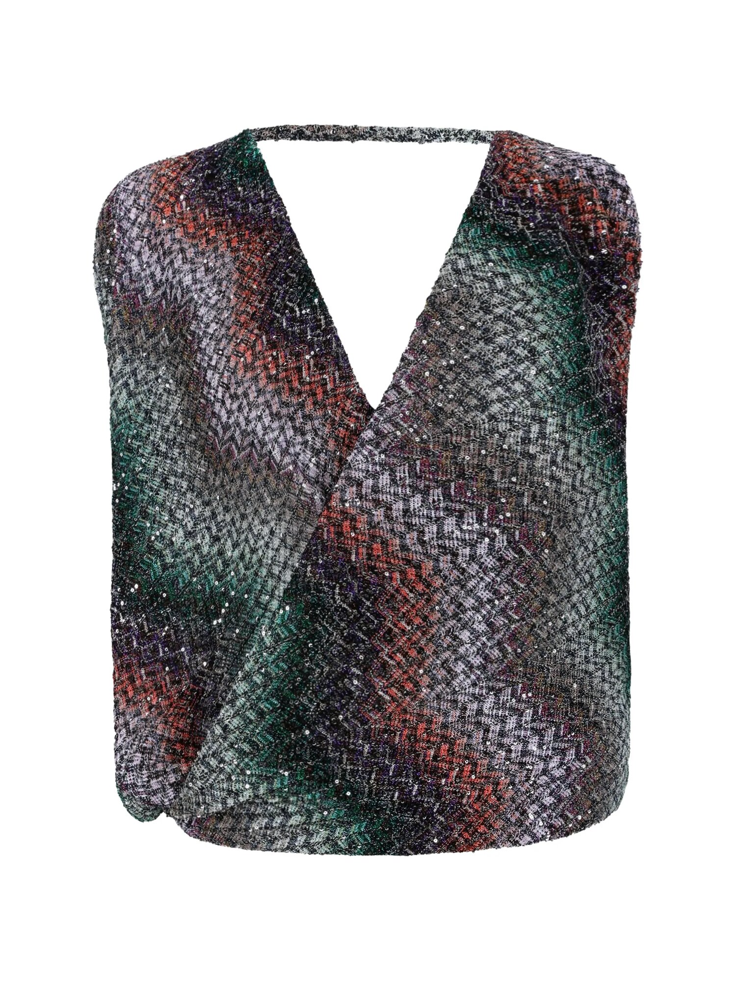 Топ Sequin-embellished zigzag top