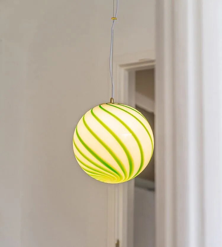 LASHA Потолочный светильник E27, LED, зеленый плафон, 30см, для гостиной, стекло
