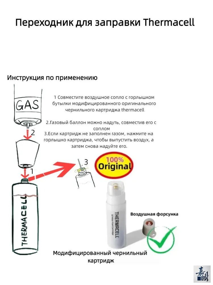 Переходник адаптер для заправки картриджа фумигатора Thermacell (Термаселл)