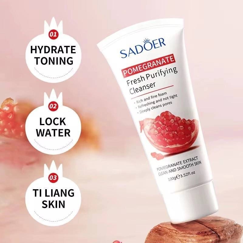 Пенка для умывания SADOER, с экстрактом граната, для жирной и комбинированной кожи