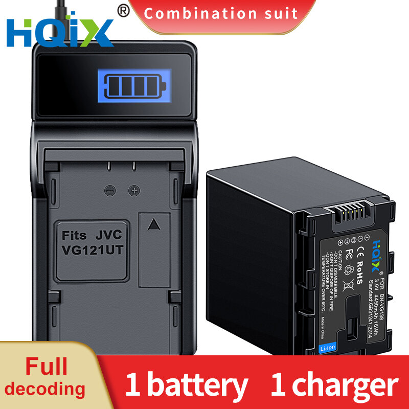 HQIX для JVC GZ-HM855 HM870 HM550 HM300 HM30 GX3 HM50 HM320 HM545 HM330 HM450 HM570 HM650 HM670 камера BN-VG138 зарядное устройство Аккумулятор