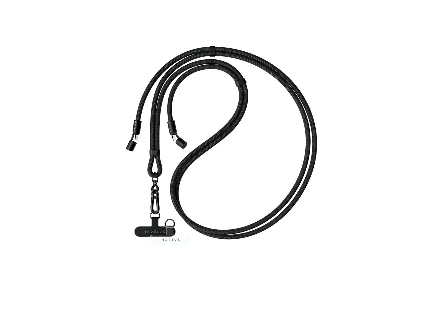 Кабель Satechi OntheGo USB-C Lanyard Cable, USB-C to USB-C, для зарядки и передачи данных (до 60W), Черный, ST-LOTGLK
