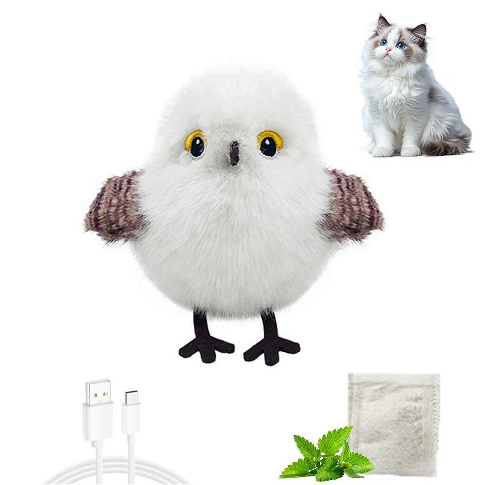 Мягкая игрушка в виде птички для кошек, звуковая модель для игр.
