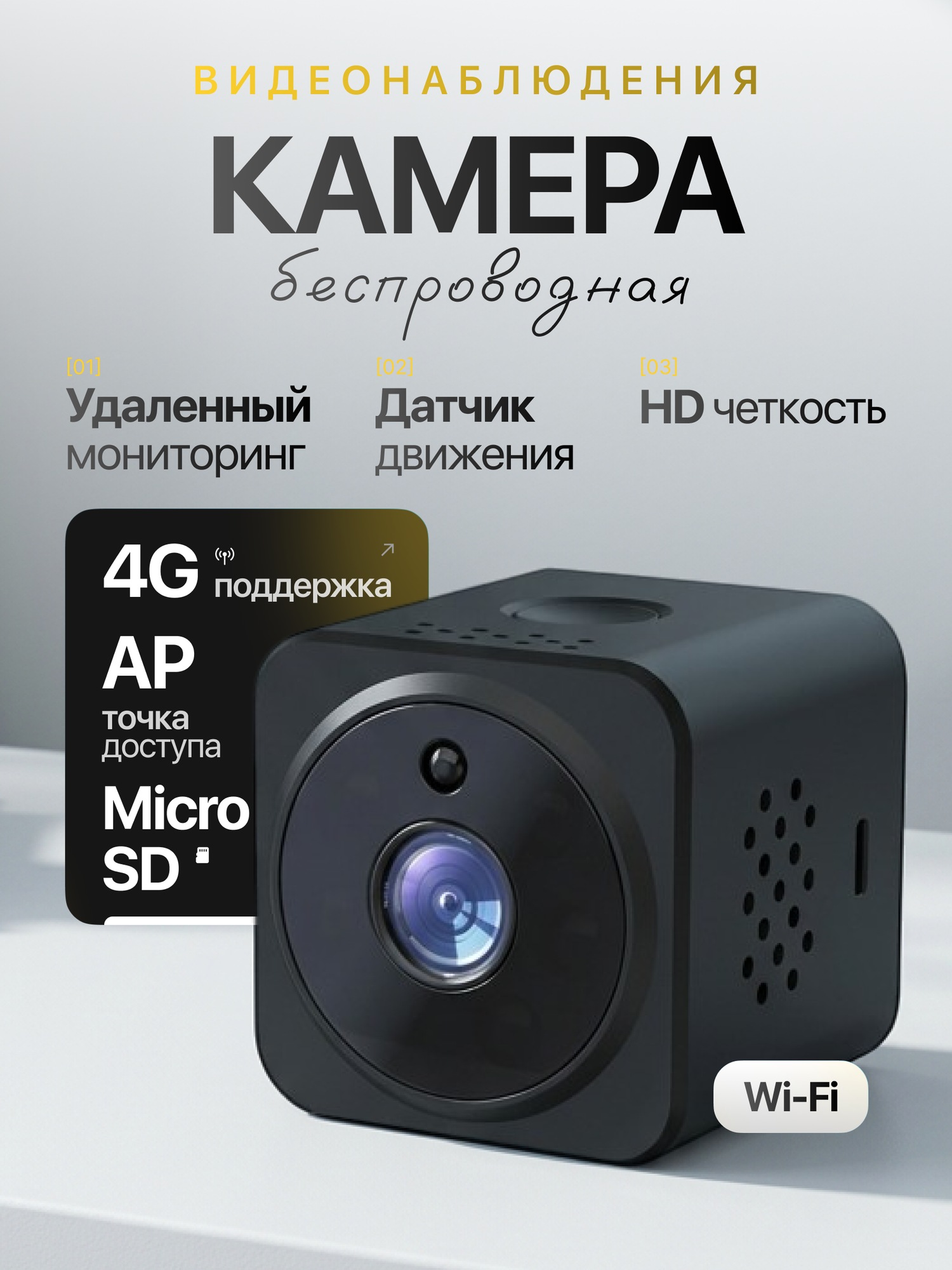 Камера видеонаблюдения мини wifi с ночным видением беспроводная