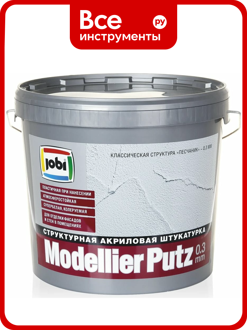 Декоративная штукатурка JOBI MODELLIERPUTZ (0.3 мм; 16 кг) 25912, декоративной отделки