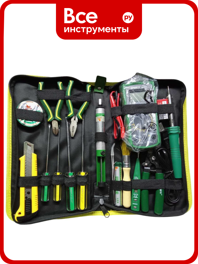 Набор инструмента электрика WYNNS 17пр. W017B/ Tools, ремонта электроники