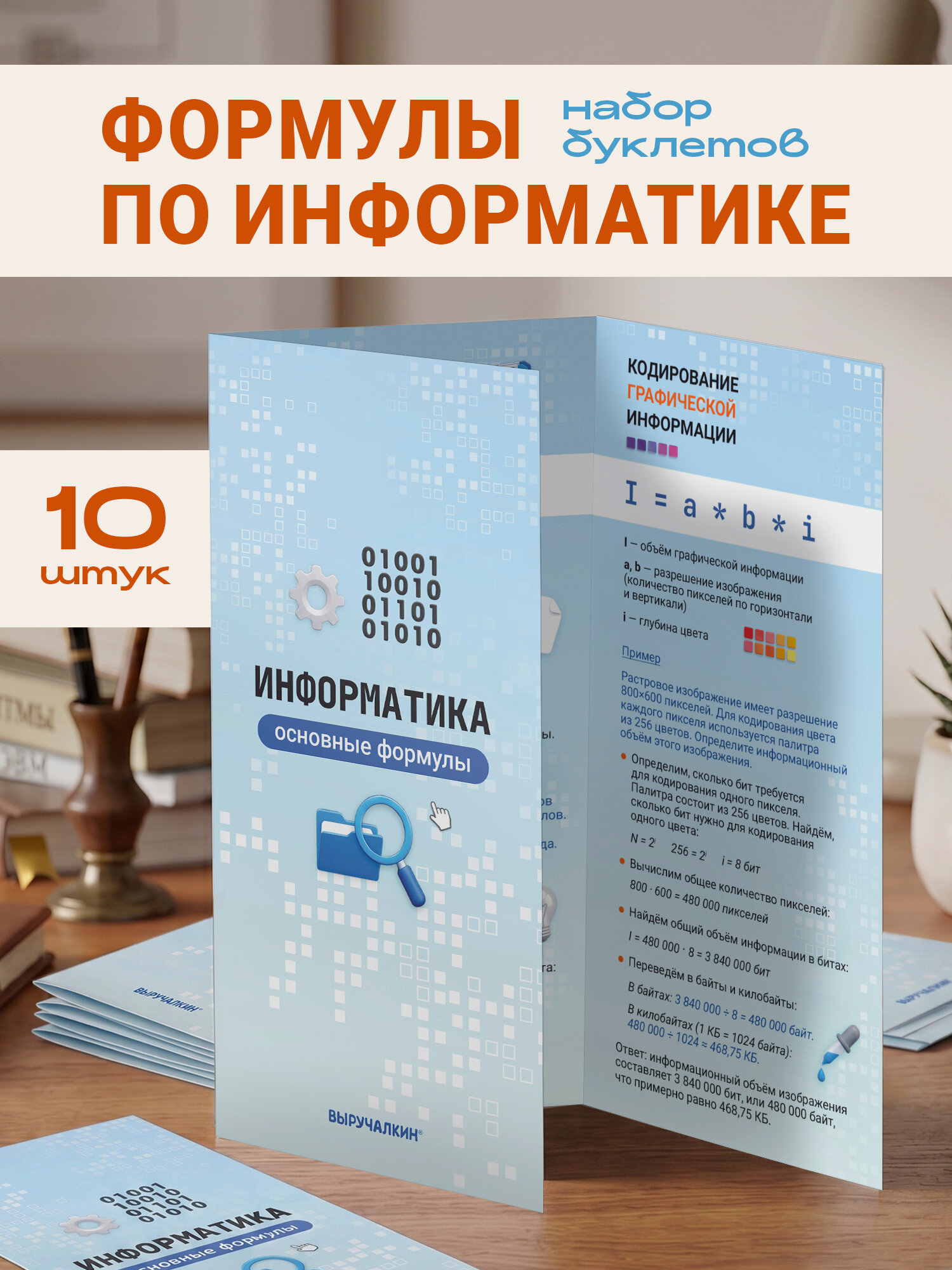 Буклет по информатике «Формулы», 10 штук в картонном конверте, формат А4