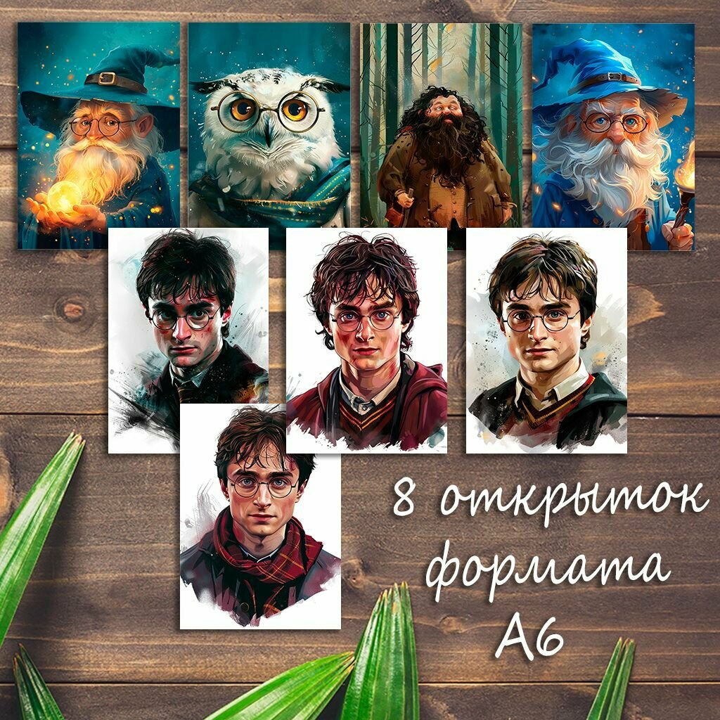 Большой набор открыток Гарри Поттер, 8 штук