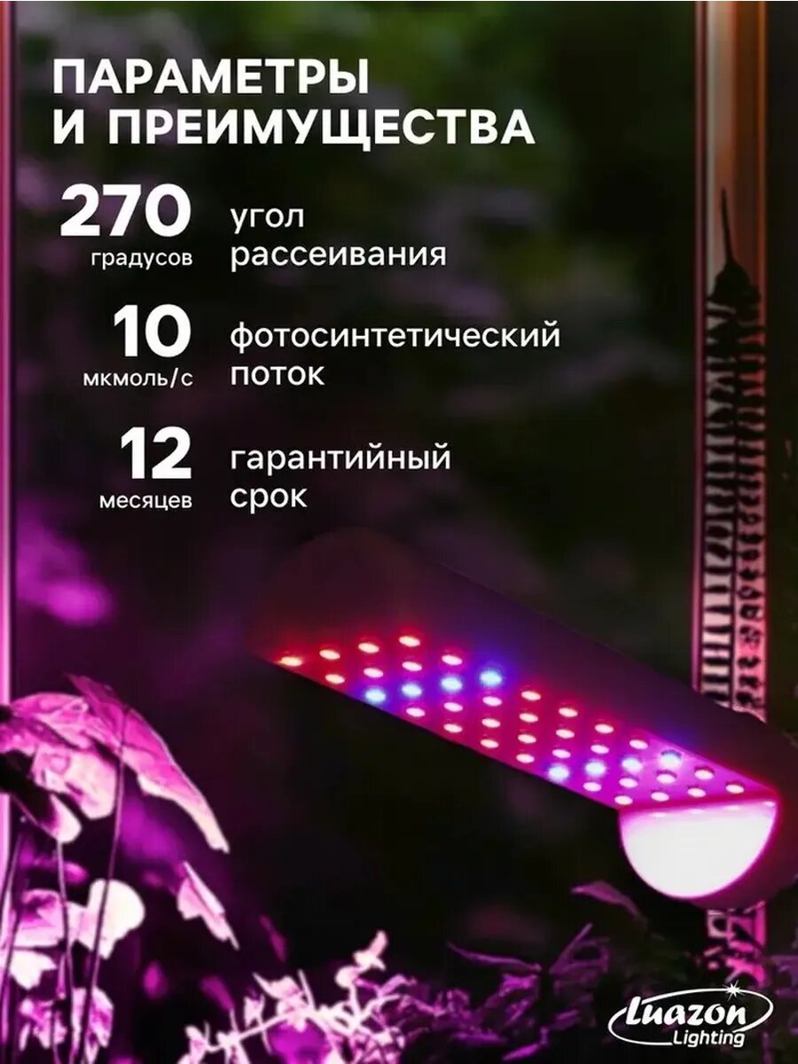 Энергосберегающая светодиодная фитолампа для растений