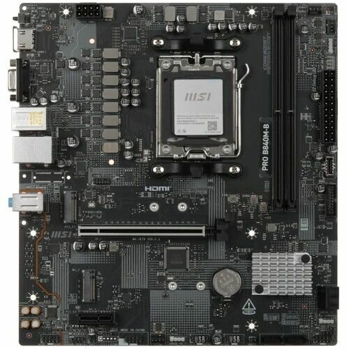 Материнская плата MSI PRO B840M-B - AM5, AMD B840, 2xDDR5-5600 МГц, 1xPCI-Ex16, 2xM.2, Micro-ATX