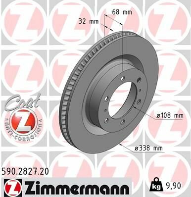 590.2827.20 Диск тормозной TOYOTA 09- перед. вент. Coat Z