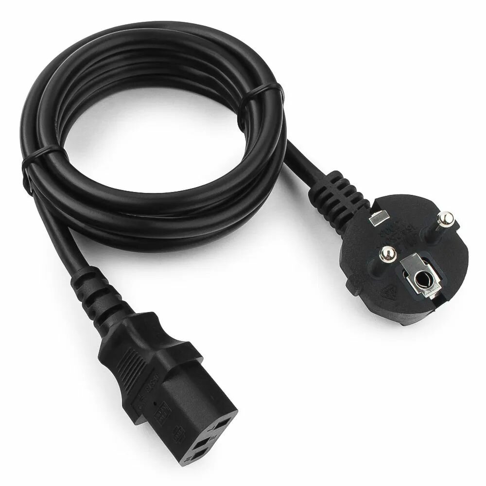 Кабель питания Cablexpert, 1.8 м, Schuko-С19, 16 А, черный, с заземлением, PC-186-C19