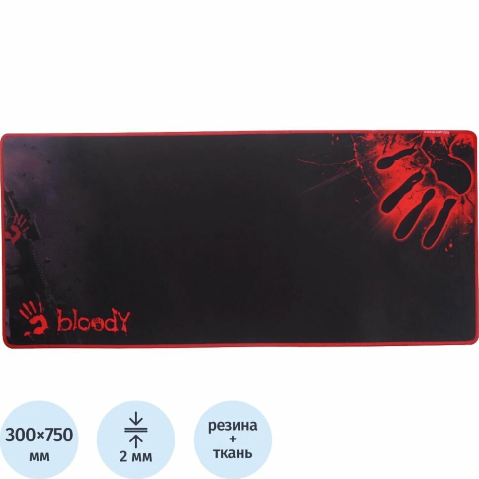 Коврик для мыши A4Tech Bloody B-087S черный/рисунок 750x300x2мм, 1557505