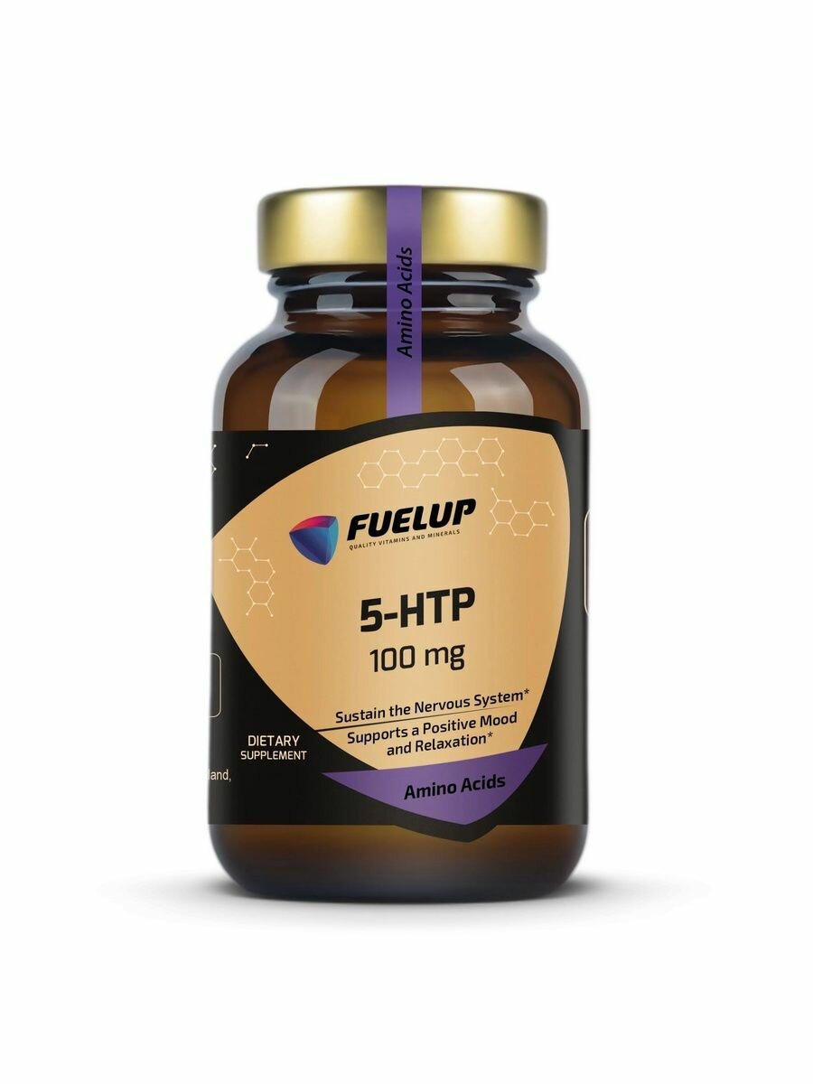 5-HTP, FuelUP, для улучшения настроения и здорового сна, 100 мг, 60 растительных капсул