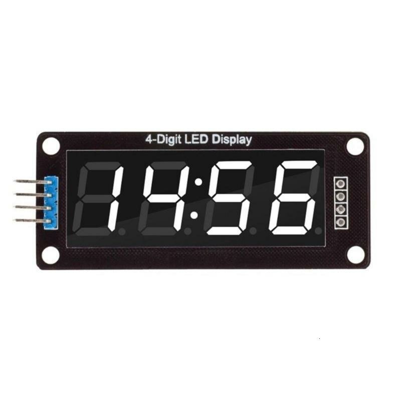 4-разрядный LED-дисплей с часами, Белый