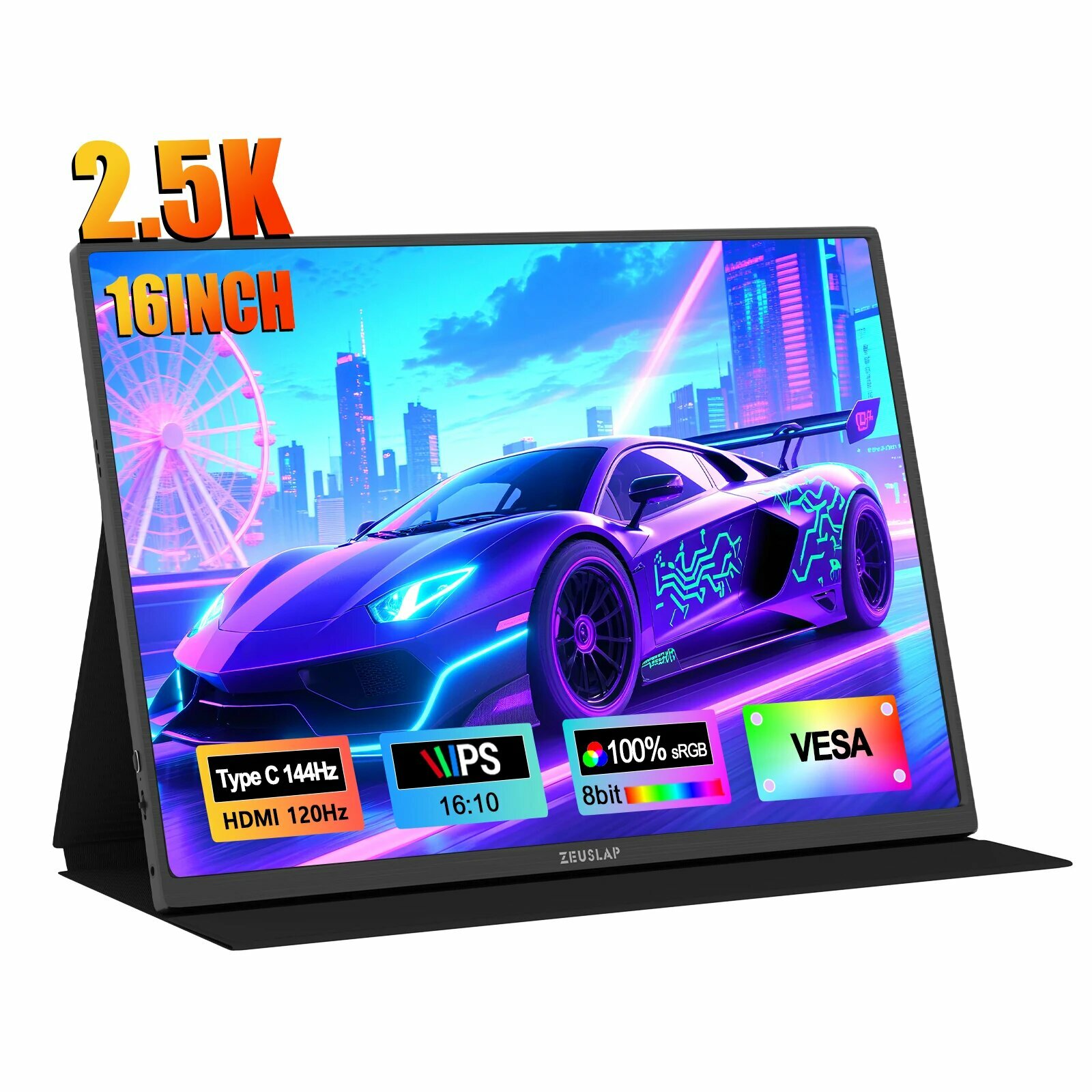 ZEUSLAP 16" 2.5K Портативный Монитор для Игр