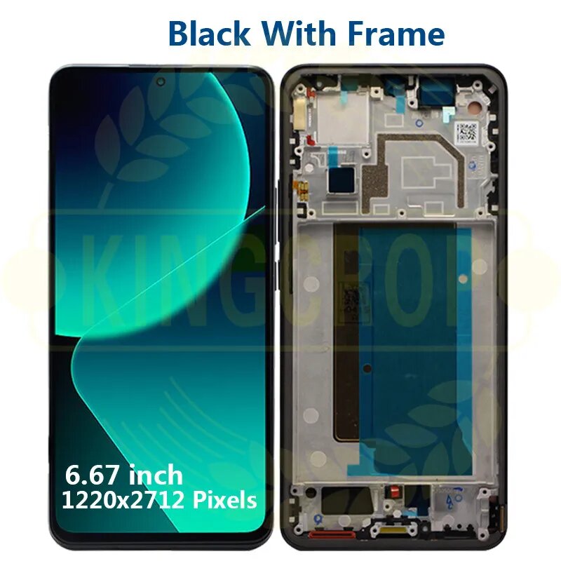 6,67-дюймовый AMOLED ЖК-дисплей для Xiaomi 13T с дигитайзером сенсорного экрана в 13T Black Frame