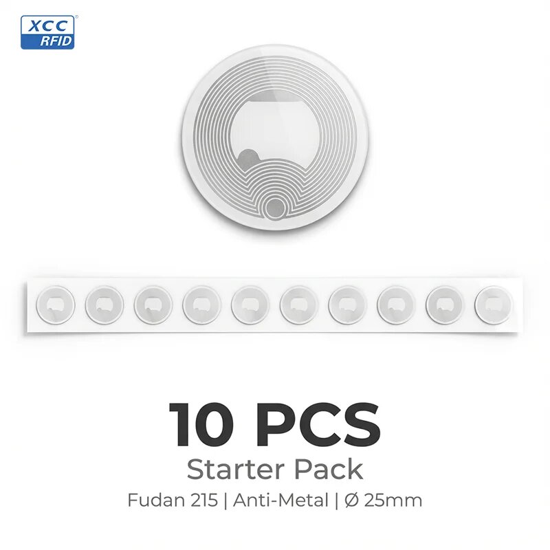 NFC-наклейки XCCRFID Fudan215, 10 PCS