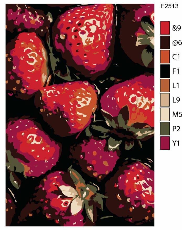 Детская картина по номерам E2513 "Спелая клубника" 20x30