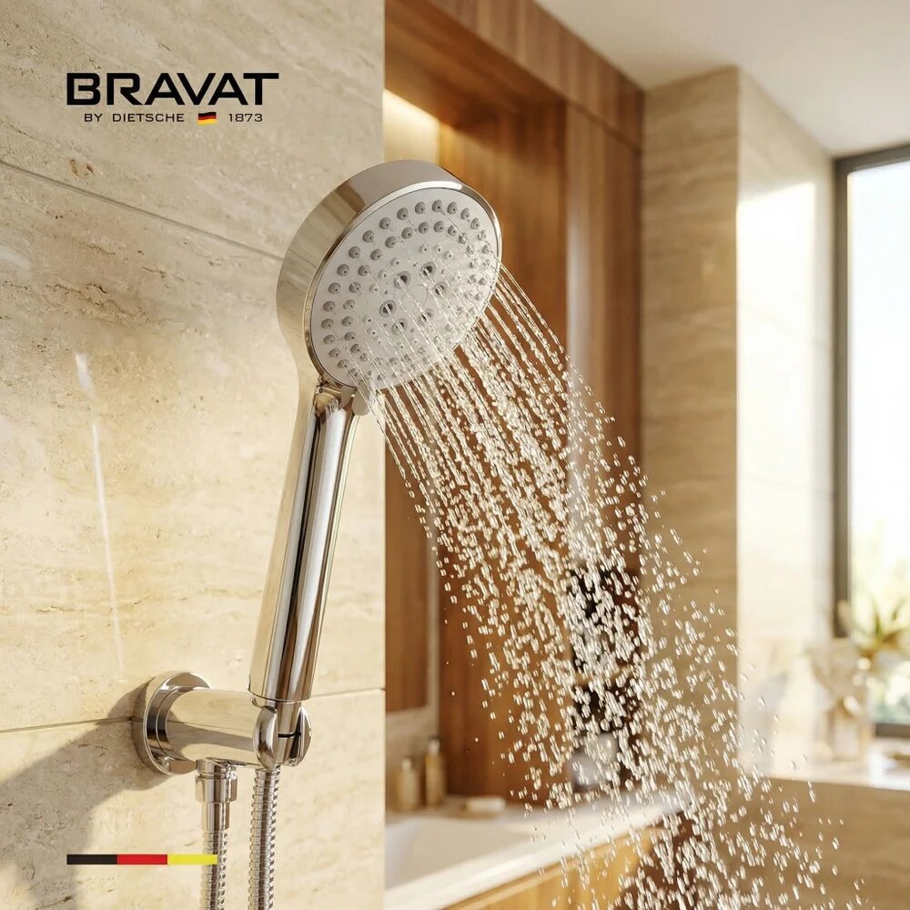 Лейка для душа цвет хром BRAVAT D2255CP-SW