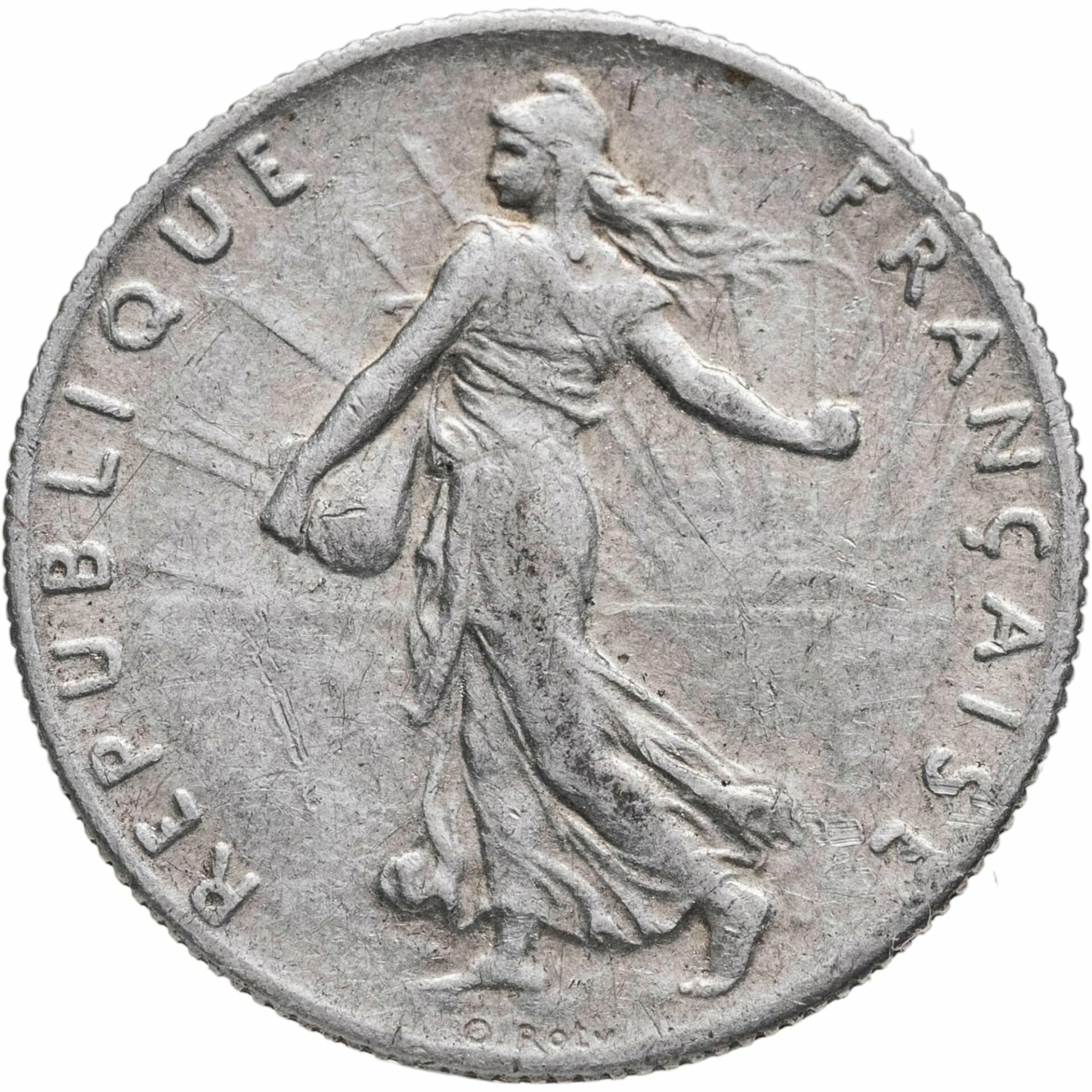 Франция 50 сантимов centimes 1917, Серебро 835, в сохранности XF
