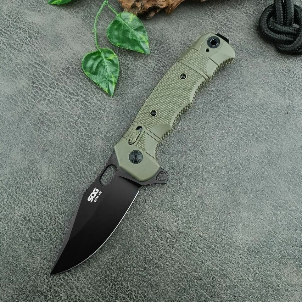 Складной нож SOG SEAL XR с лезвием из стали 8Cr13Mov и рукоятью из нейлонового волокна, карманный нож EDC для активного отдыха, кемпинга, охоты, выживания, военные инструменты.