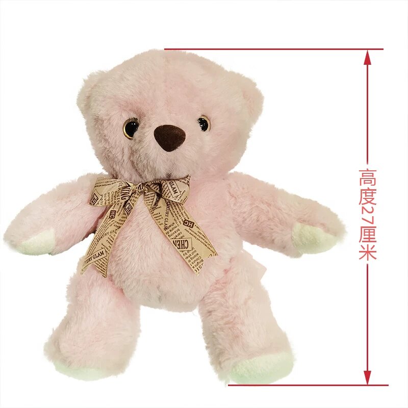 Плюшевая игрушка-медведь Miniso с ароматом клубники, милый и обнимаемый, с маленьким бантиком, высококачественная