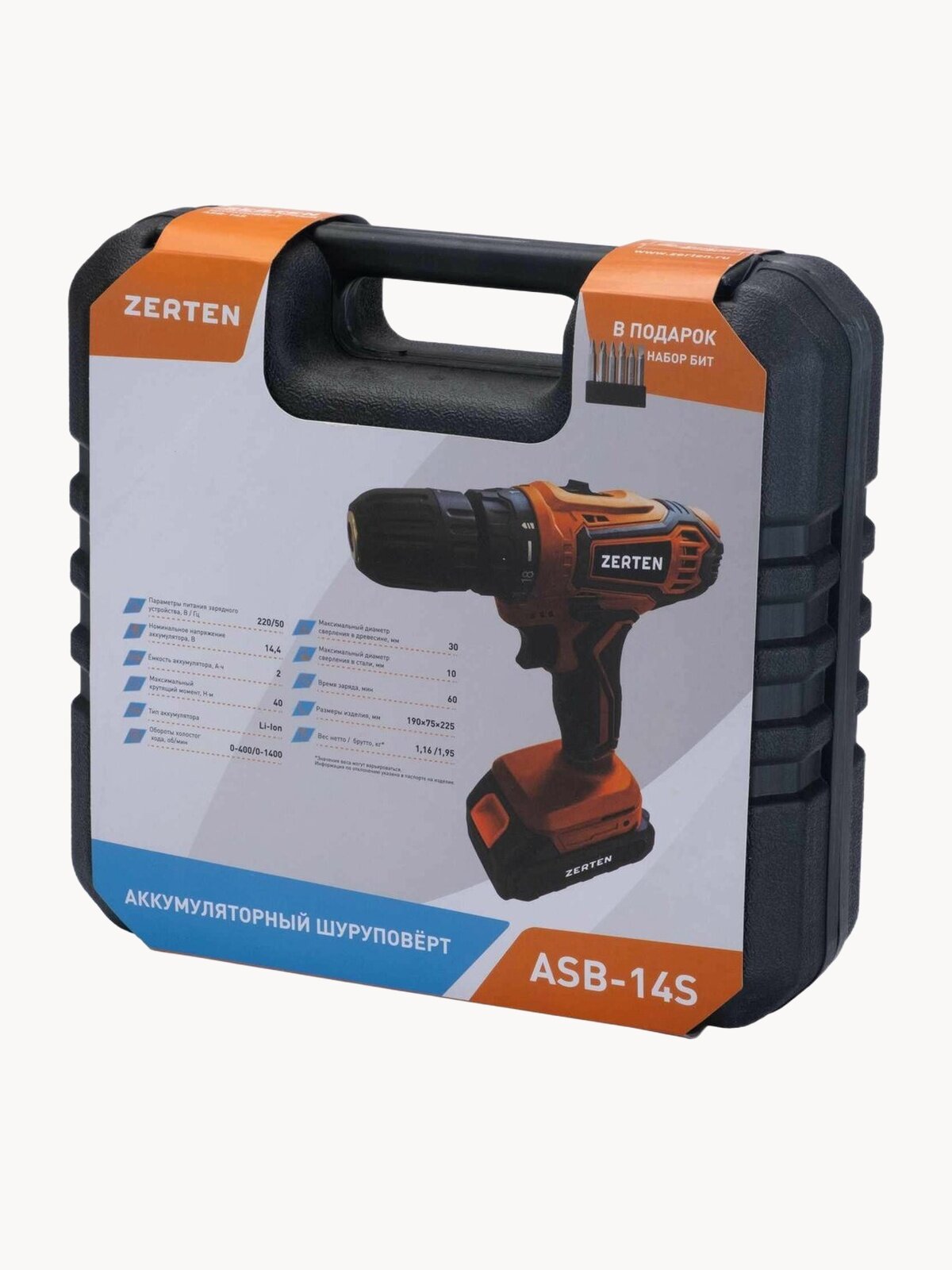 Аккумуляторный шуруповерт ZERTEN ASB-14S