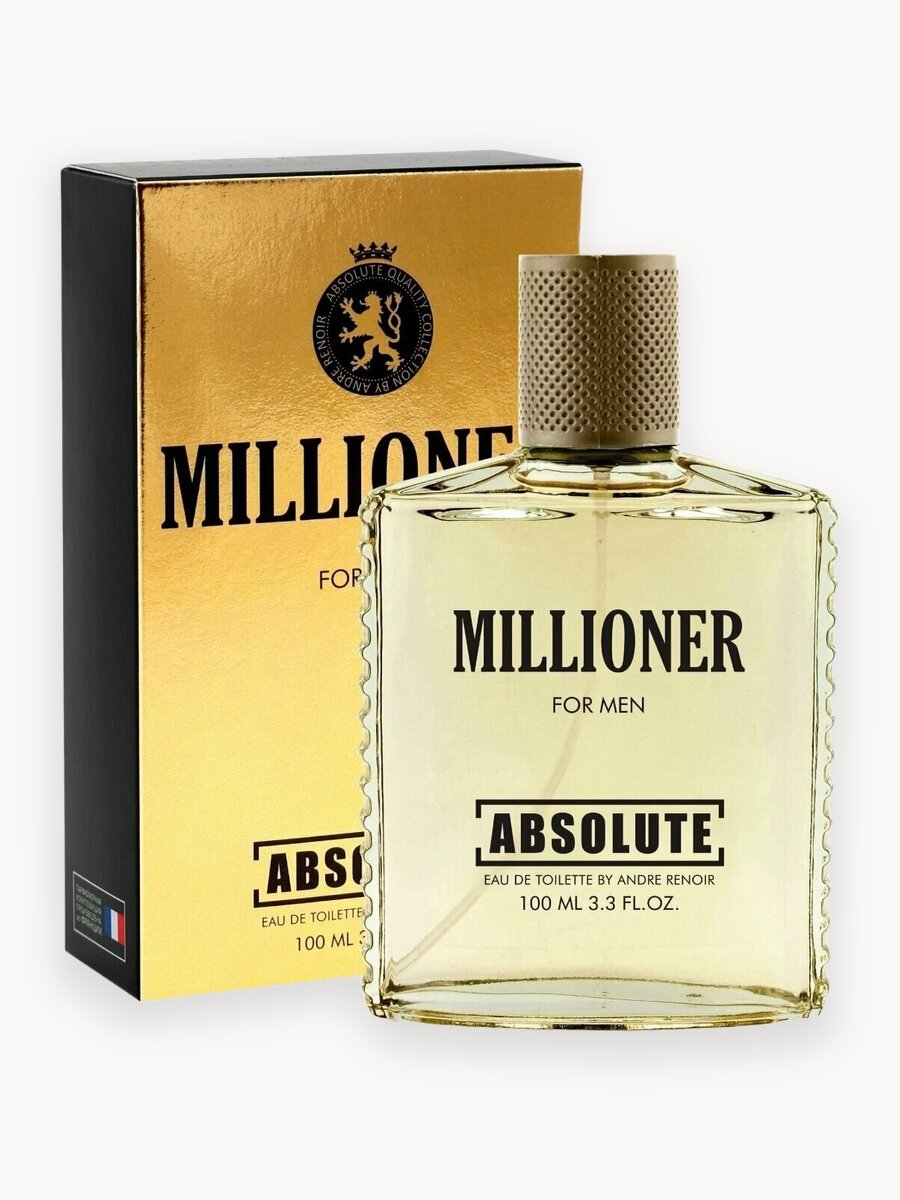 Туалетная вода мужская Absolute Millioner 100 мл, древесно-пряный, мандарин грейпфрут мята кожа пачули, парфюм мужской