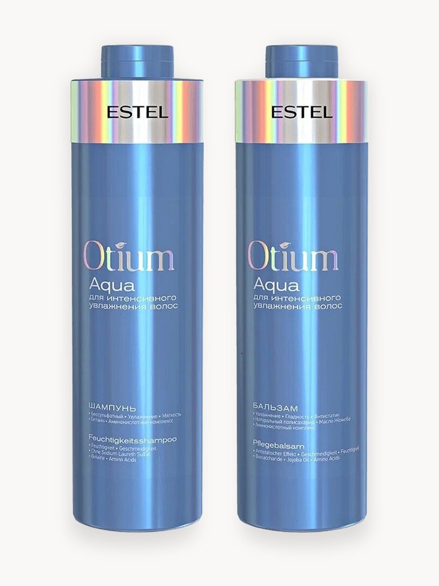 Набор ESTEL Otium Aqua, шампунь 1000мл и бальзам 1000мл, бессульфатный, увлажняющий