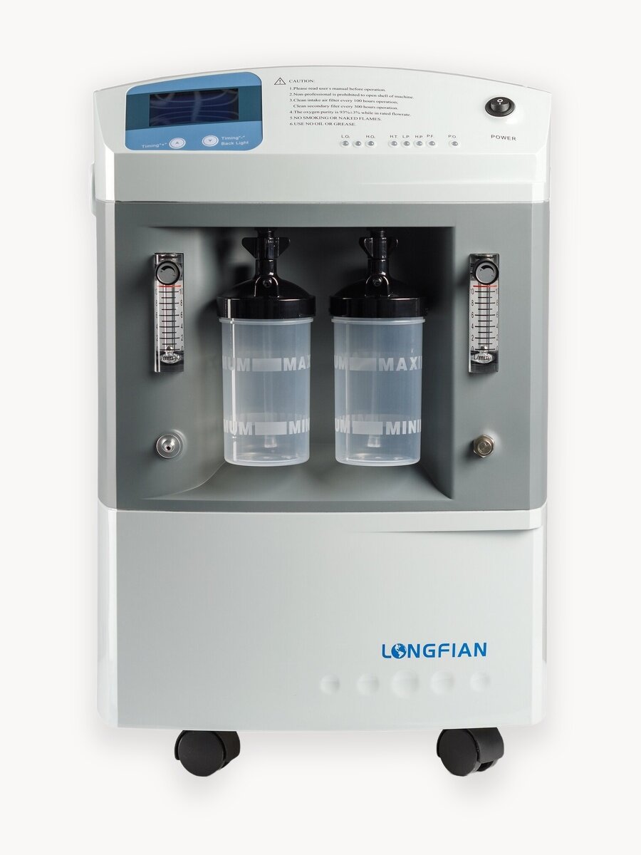 Кислородный концентратор 10 литров Longfian JAY-10 с небулайзером и функцией газоанализатора (с 2-мя выходами)