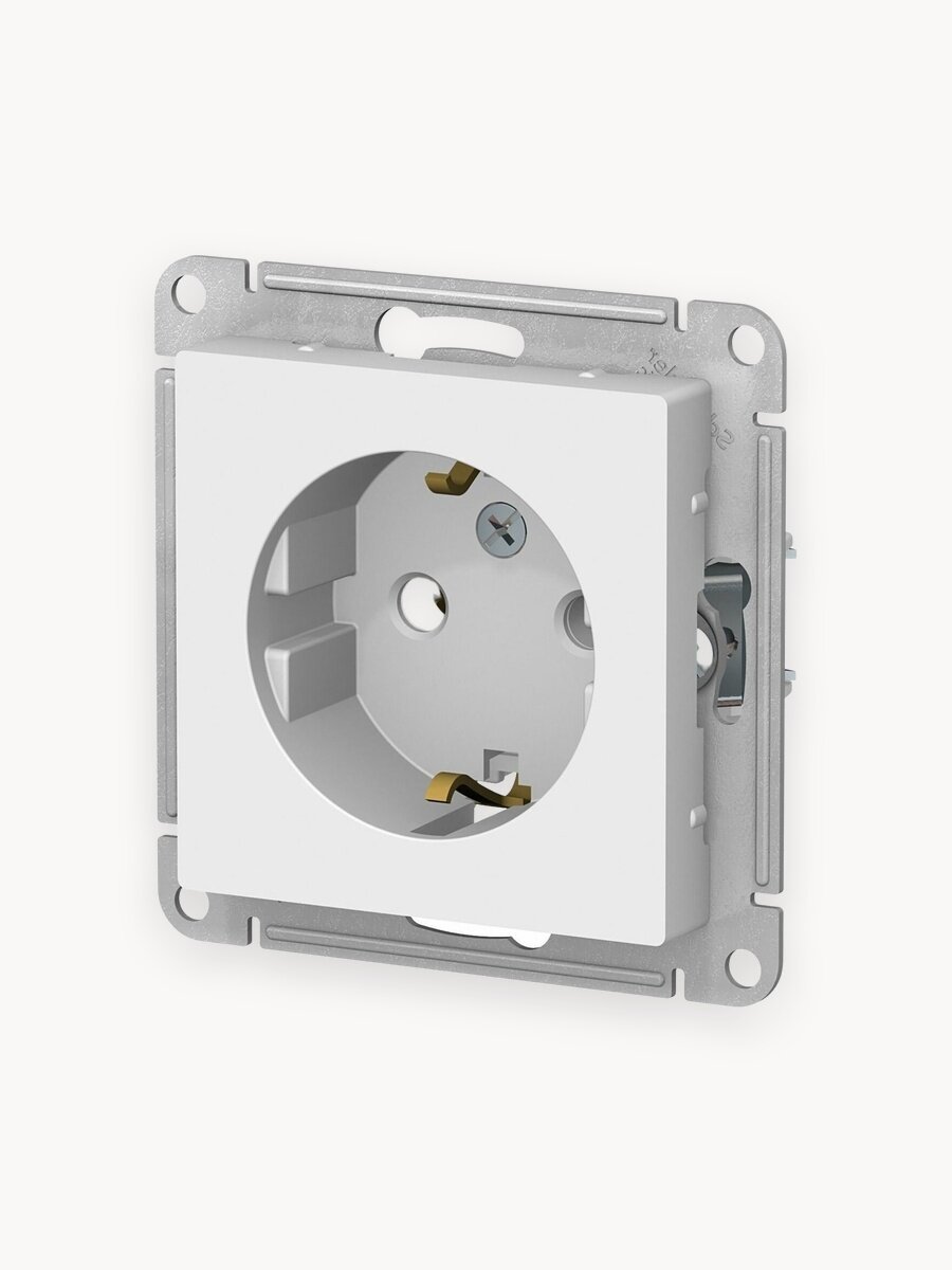 Розетка Schneider Electric AtlasDesign ATN000143, с заземлением, белая