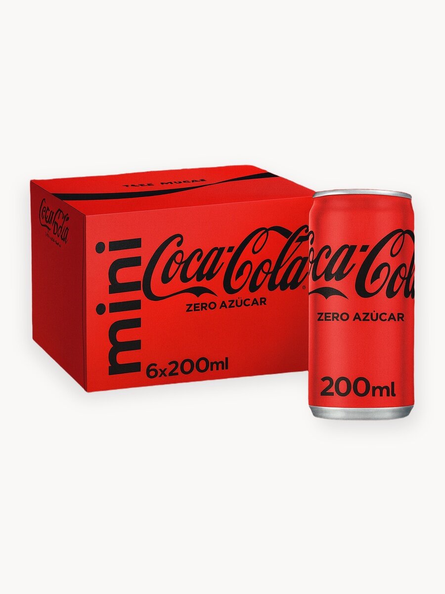 Газированный напиток Coca-Cola Zero (Кока-Кола Зеро), 6шт * 200 мл, Франция
