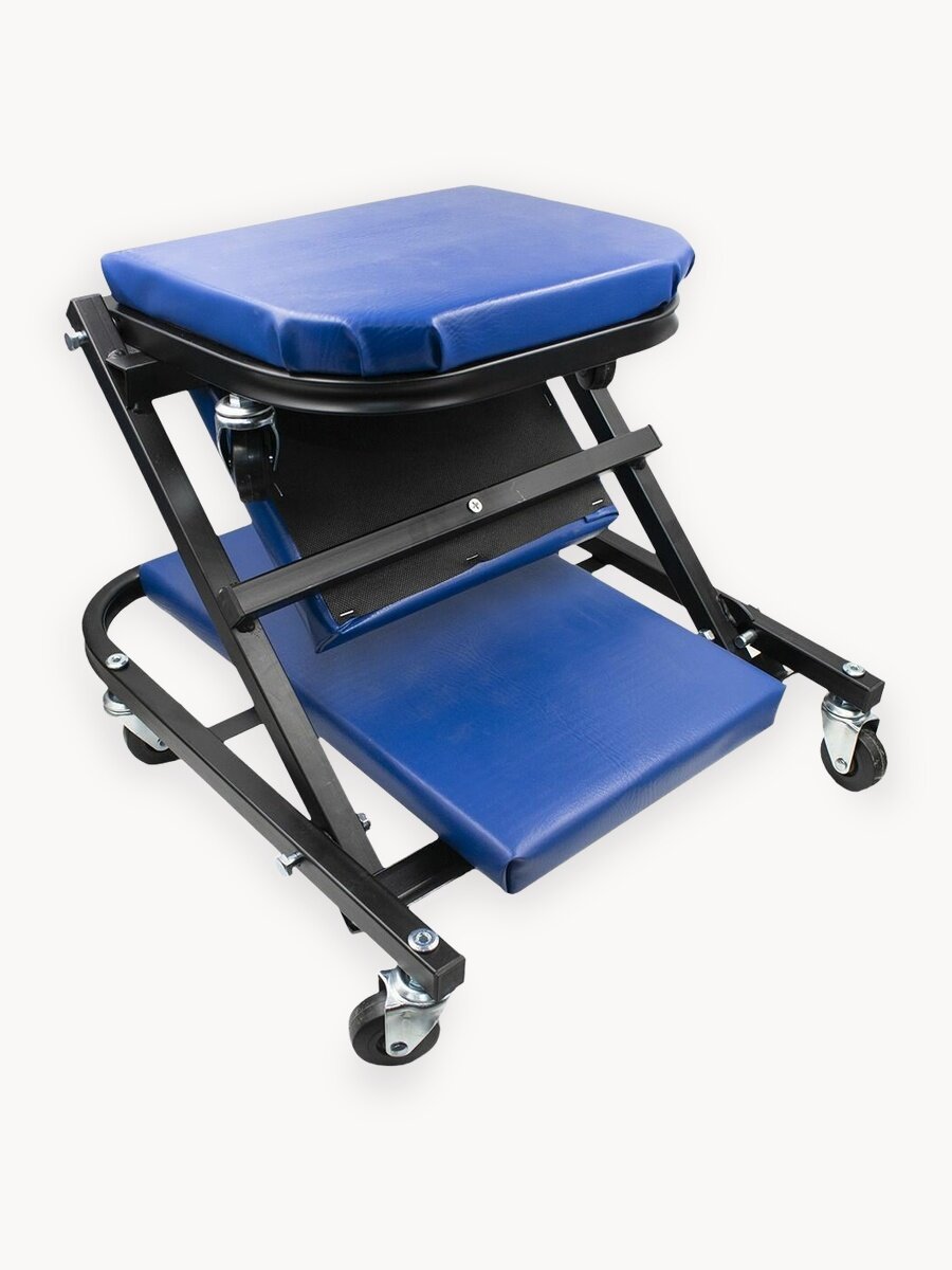 Лежак подкатной для ремонта автомобиля на стальной раме, стул лежак трансформер 36" "МаякАвто"