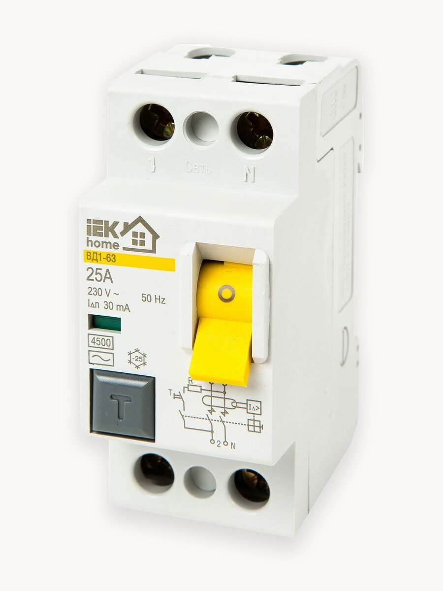 IEK KARAT Выключатель дифференциальный ВД1-63 (УЗО) 2Р 25А 30мА