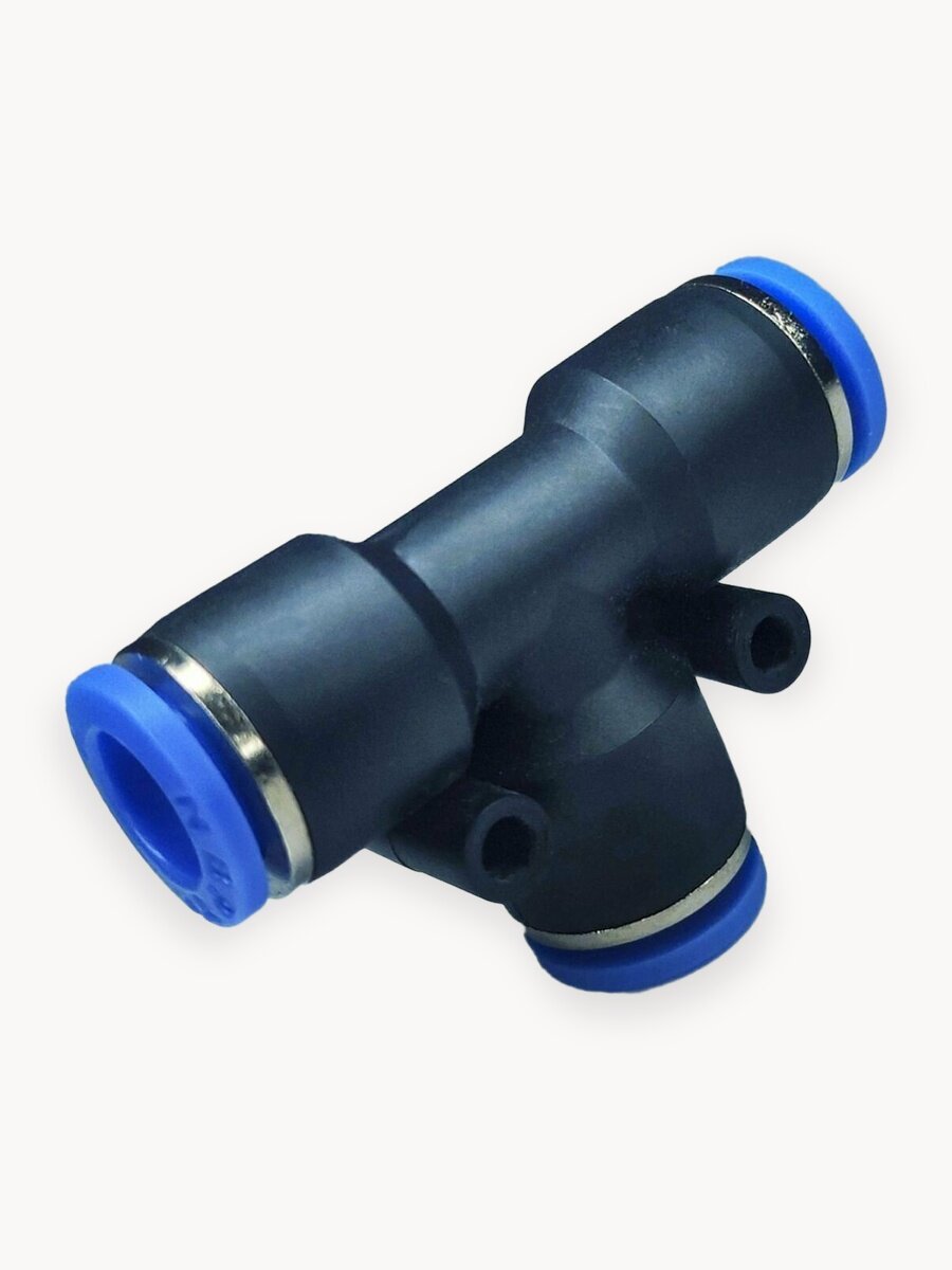 Фитинг тройник пневматический быстросъемный PUT 8 мм, Пневмофитинг NBPT, Набор 4шт