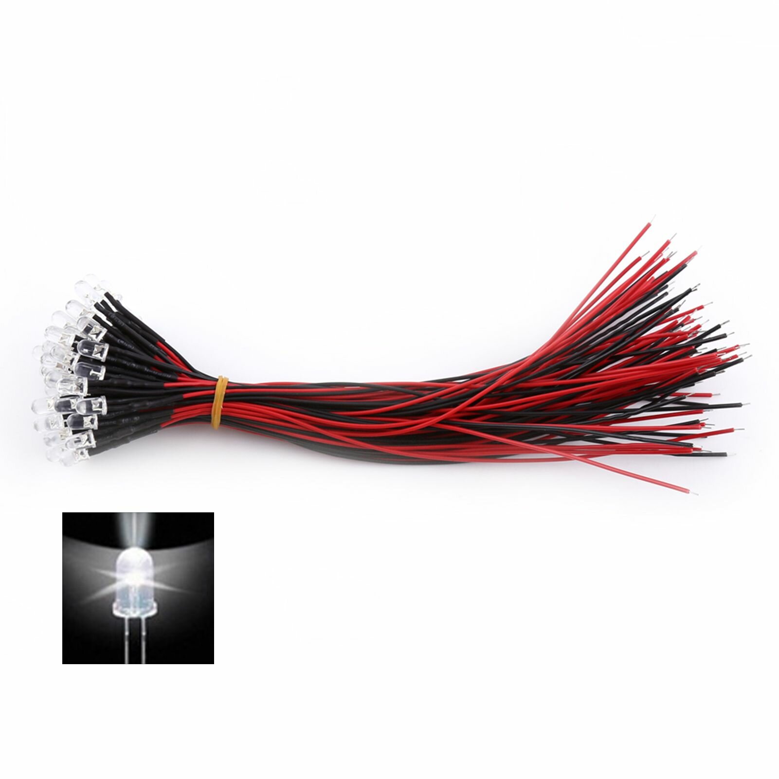 Светодиоды 12V белые 50шт 5мм