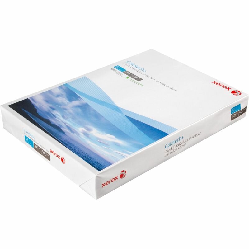 Бумага для цветной лазерной печати Xerox Colotech + ( A3, 100 г/кв. м, 500)