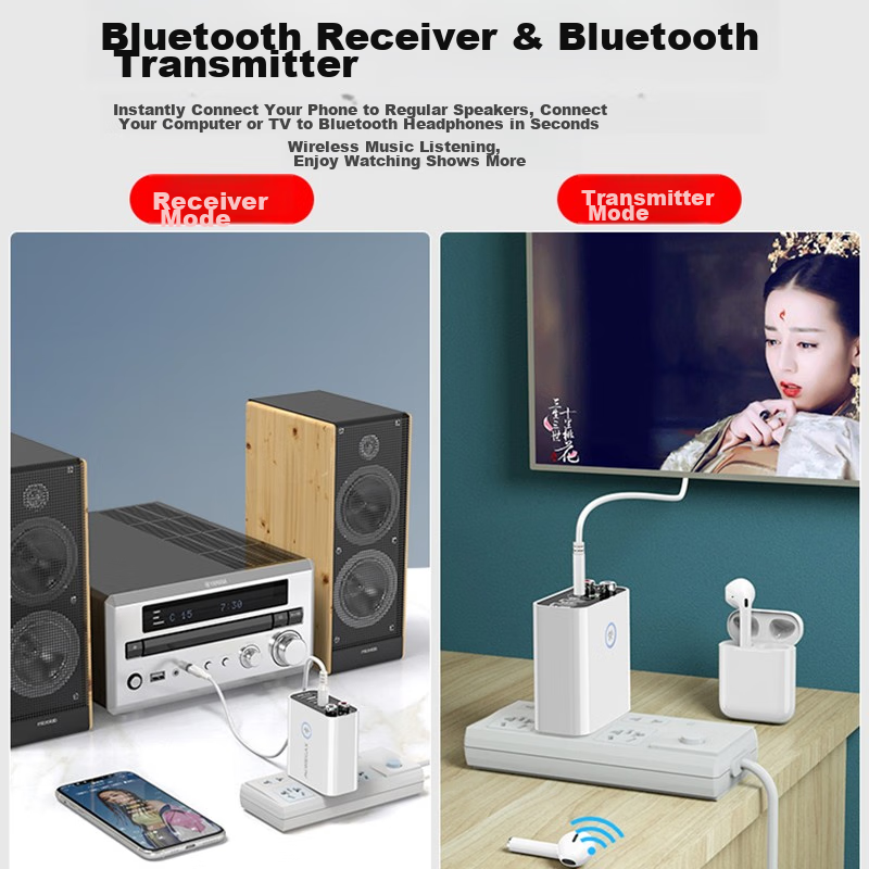 Liantuo Bluetooth Adapter 5.3 with Remote Control, Audio Receiver And Transmitter, USB Flash Drive And TF Card Player, Mobile Phone Fast Charger, Tablet And Computer Power Adapter K16