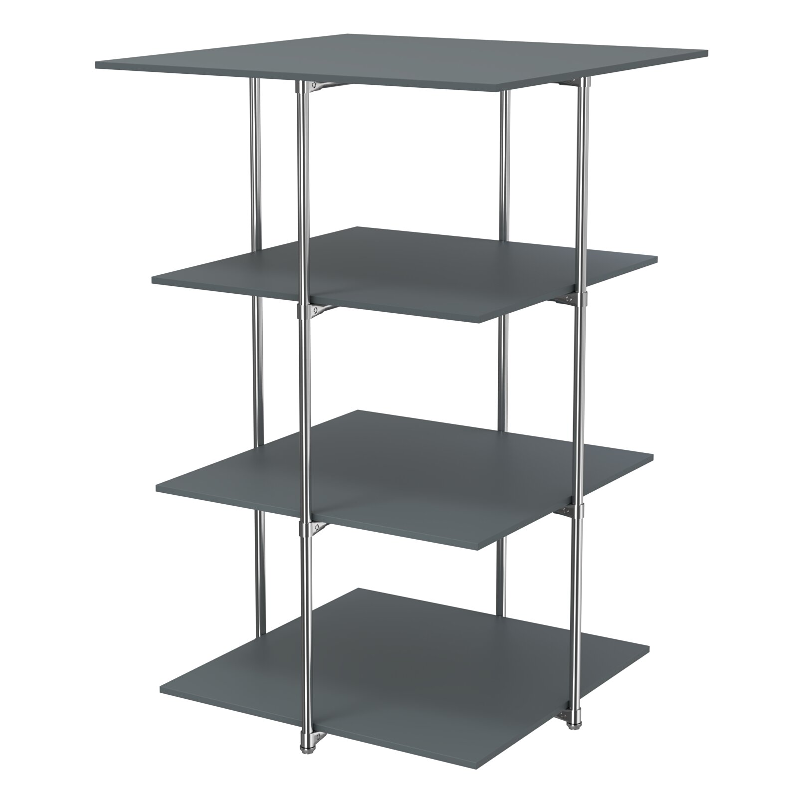 Торговый стенд Экспозиция с полками №3 (с тремя полками ДСП 16мм), Темно-Серый