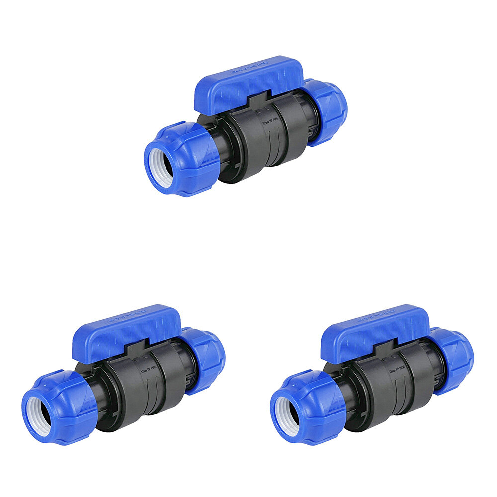 Кран шаровой ПНД компрессионный 32х32 мм (3 шт.)