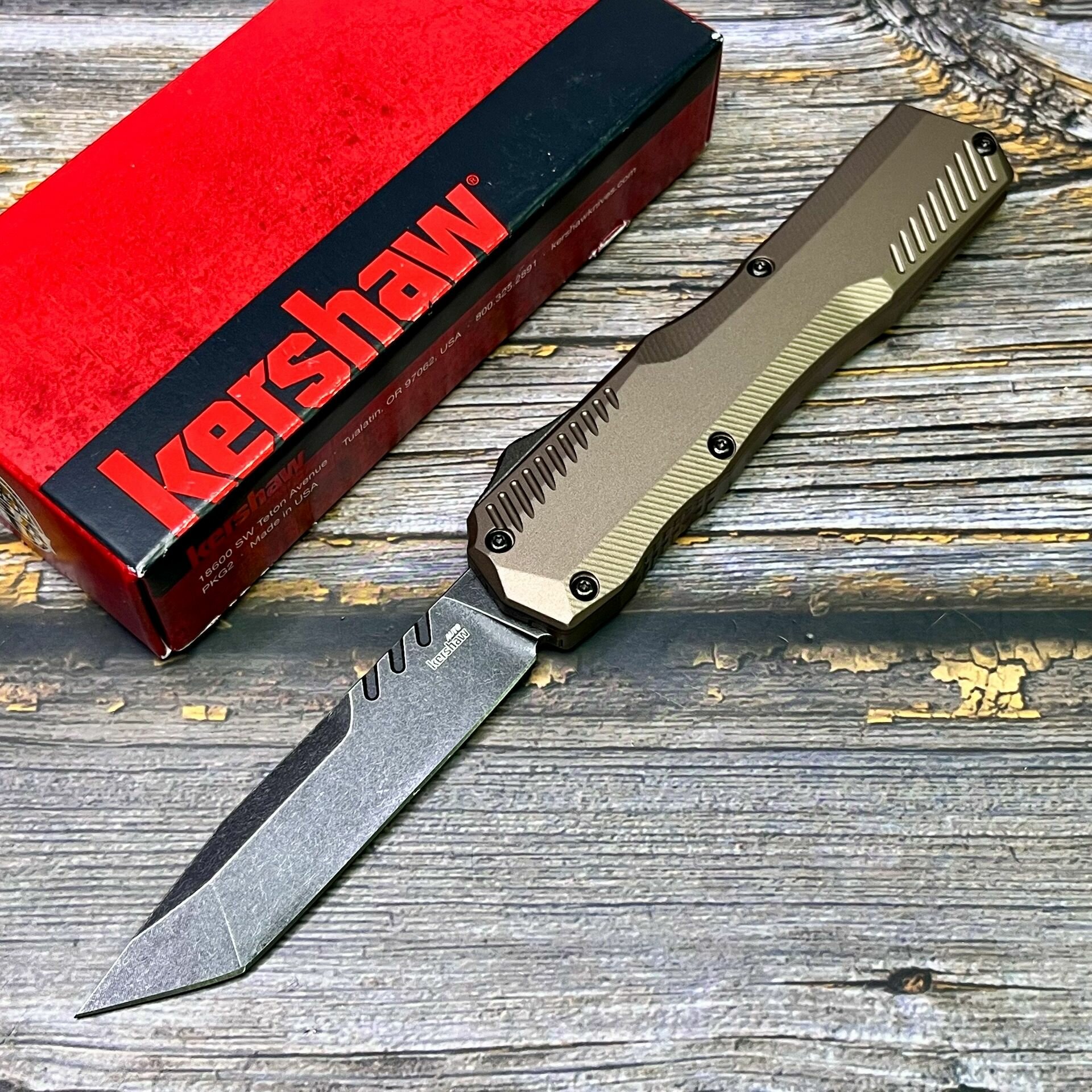 Нож складной Kershaw KS9000TFDEBW Livewire, CPM-MagnaCut Blade, Dark Earth Handle