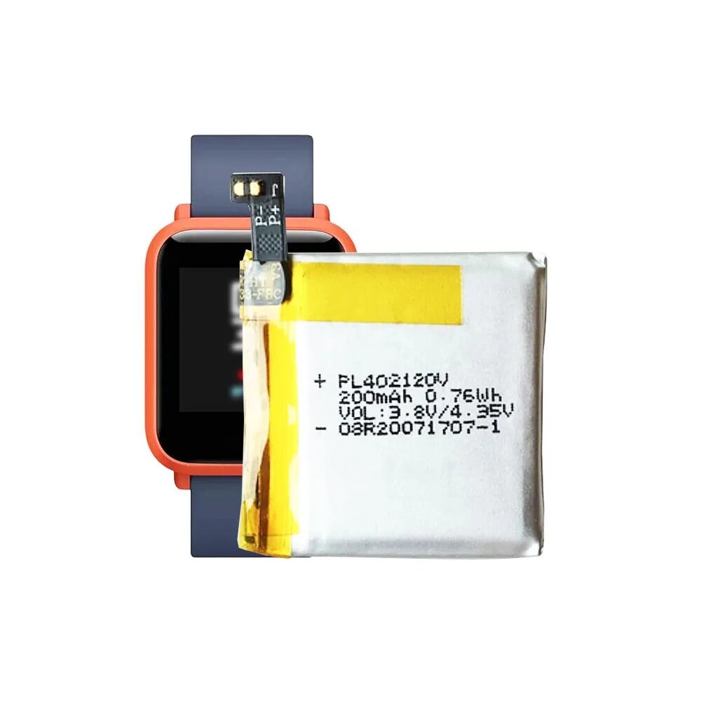 Новая запасная батарея PL402120V (A1608) для Huami Amazfit Bip A1608 42mm Bip-Lite Smart Watch 200 мАч