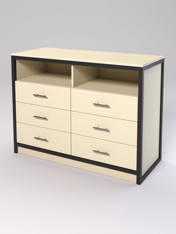 Тумба для офисной техники №14 "стронг" в стиле лофт, Крем Вайс