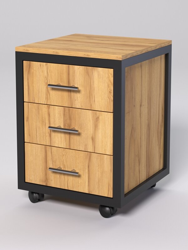 Тумба подкатная НТ-330 "стронг" в стиле лофт, Дуб Золотистый. Производитель товара - компания Westcom.