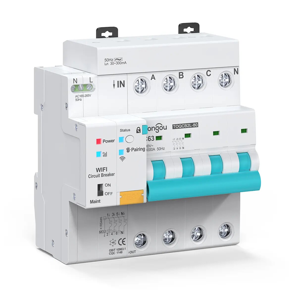Tongou TOQCB2-80 умный автоматический выключатель Автомат в миниатюрном корпусе MCB 63A на DIN-рейку