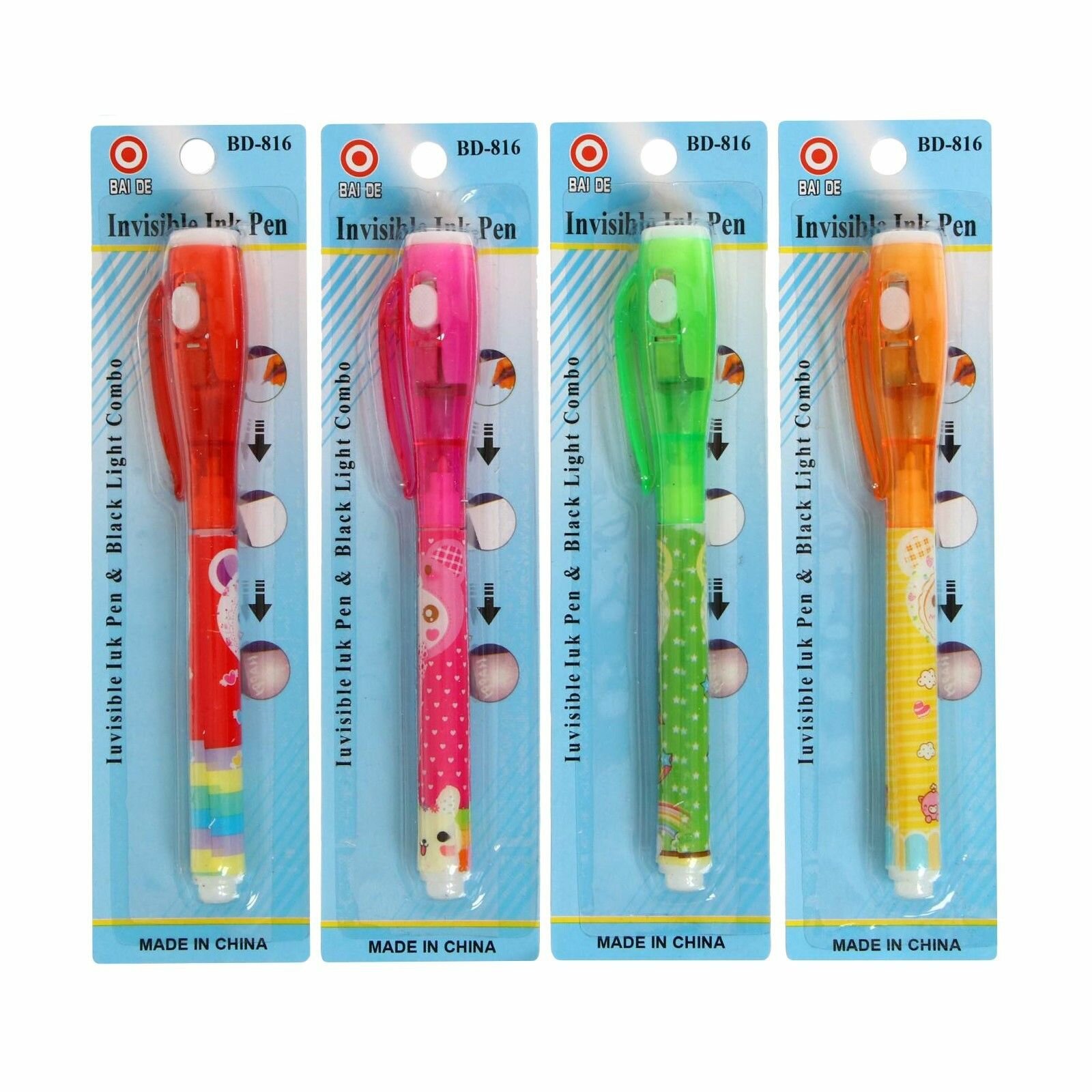 Маркер с невидимыми чернилами, "Шпион", надпись видно при подсвечивании фонариком