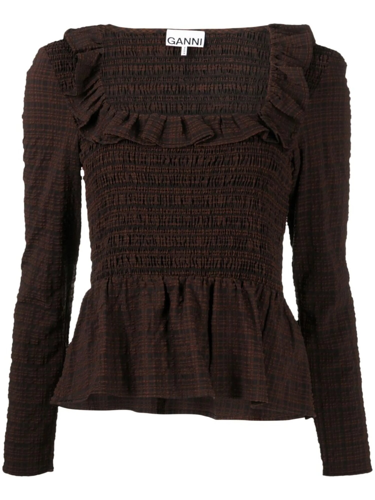 Блуза Блузка из сирсакера со сборками