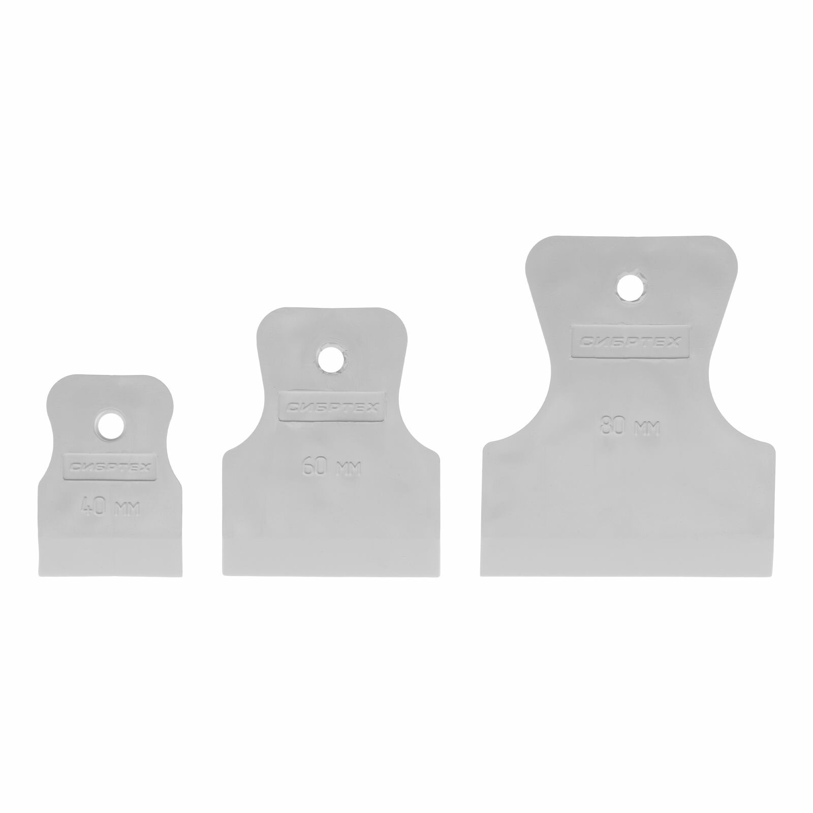 Набор шпателей 40-60-80 мм, белая резина, 3 шт 85803 СИБРТЕХ