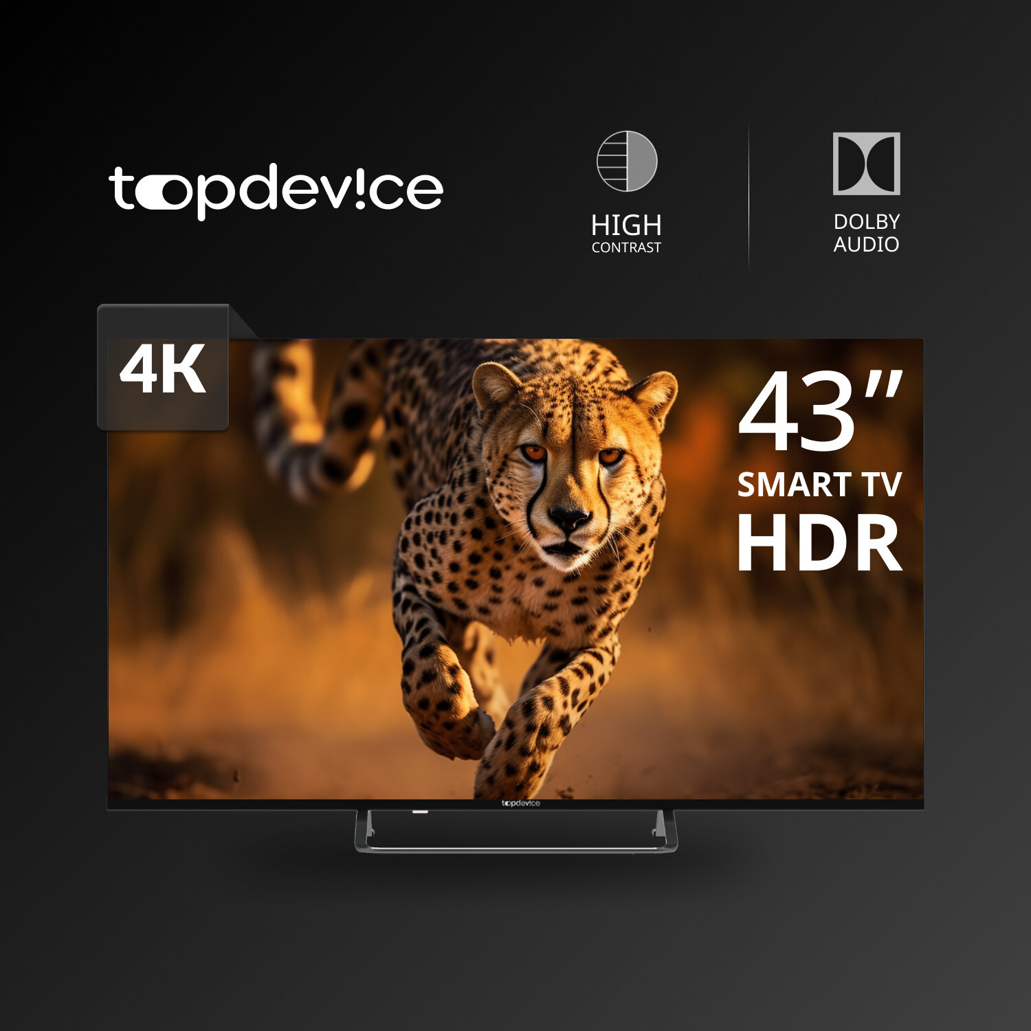 Topdevice Телевизор ULTRA NEO CS06 (TDTV43CS06U_BK), Smart TV WildRed, 43" 4K HDR, Черный
